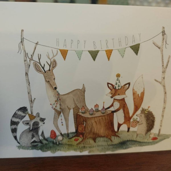 Woodland Birthday Card | Happy Birthday Cards | Outdoor Cards, Woodland ...