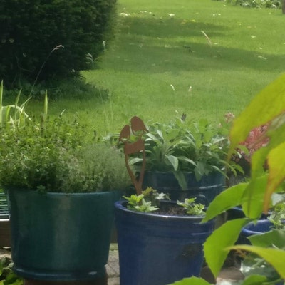 Robin on Spade Garden Decoration / Bird Garden Gift / Rusty Metal Robin ...