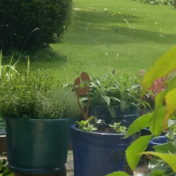 Robin on Spade Garden Decoration / Bird Garden Gift / Rusty Metal Robin ...