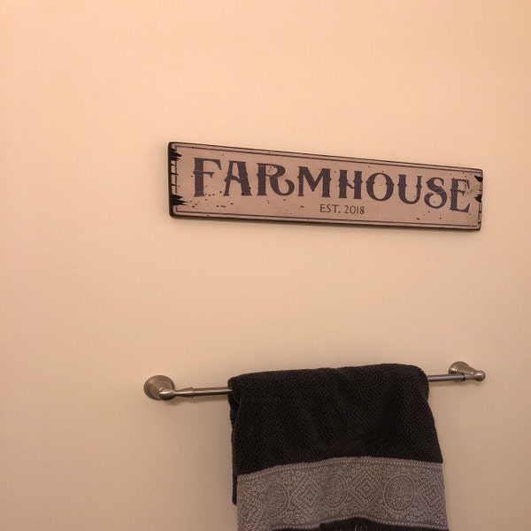 Farmhouse Wood Sign, Personalized Established Date Gift, Custom ...