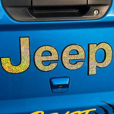 Holographic Sequins Jeep Emblem Sticker Decal, Wrangler JK, TJ, JL ...