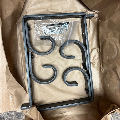 Shelf Bracket With Double Curtain Rod Holder, SOLD INDIVIDUALLY, Shelf ...