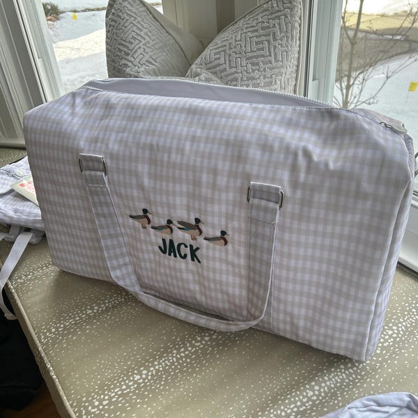 Monogrammed Pink Gingham Backpack With Ruffles | Full Size Girls ...