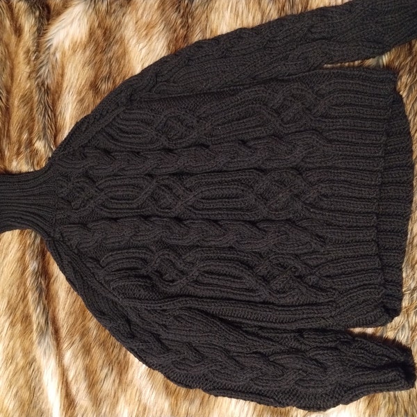 Knit Loopy Merino Wool Long Sweater, Chunky Knit Thick Pullover ...