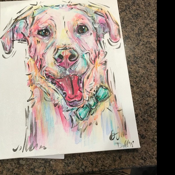 Dog Art, Custom Dog Paintings, Custom Pet Portrait, Animal Art, Acrylic ...