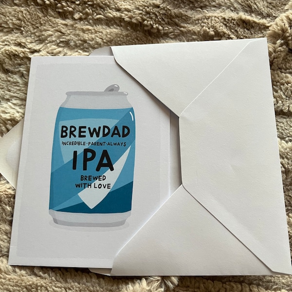 Brewdad Card, Funny Father's Day Card, IPA Card, Pale Ale Card, Beer ...