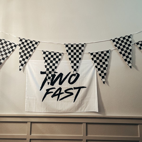 Two Fast Birthday Backdrop, Two Fast Birthday Banner, Race Car Birthday ...