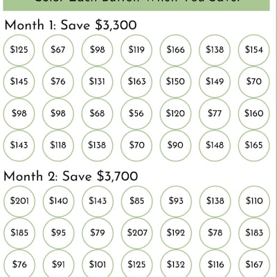 Save 7,000 in 2 Months Digital Money Savings Challenge Printable ...