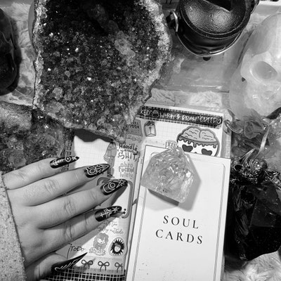 Cast A Spell Nailz, 24 Long Witchy Press on Nails, Matte Black Satanic ...