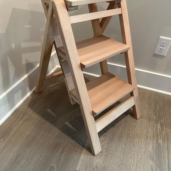 Step Stool, Kitchen Stool, Library Ladder, Handmade Stool, Foldable ...
