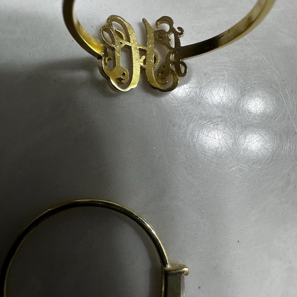 14K Solid Gold Monogram Ring,dainty Initial Ring,custom Statement Name Ring,personalized Gift ...