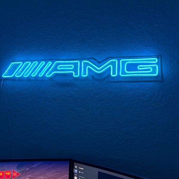 Amg Car Neon Sign / Neon Sign / Logo Neon Sign / Neon Sign Bedroom ...