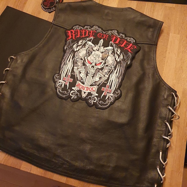 Tiger Head Biker Large Back Patch on Vest, Sew Patch, Custom Patch ...