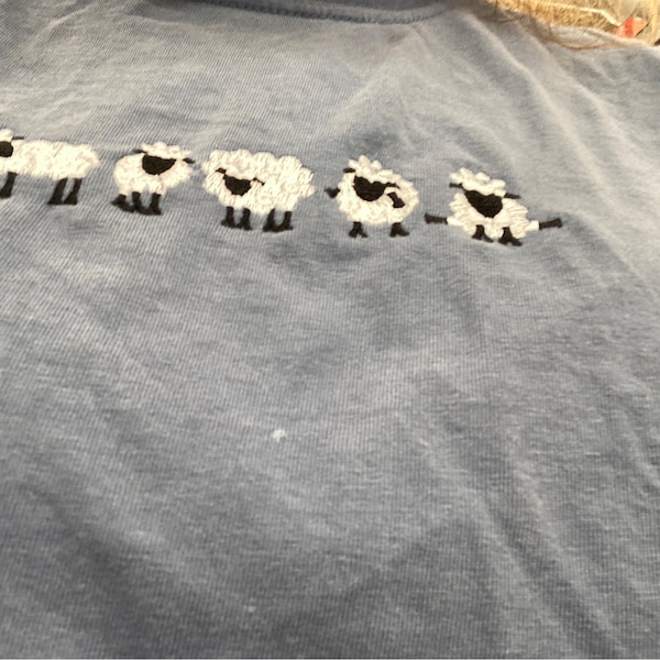Embroidered Sheep T-shirt - Etsy