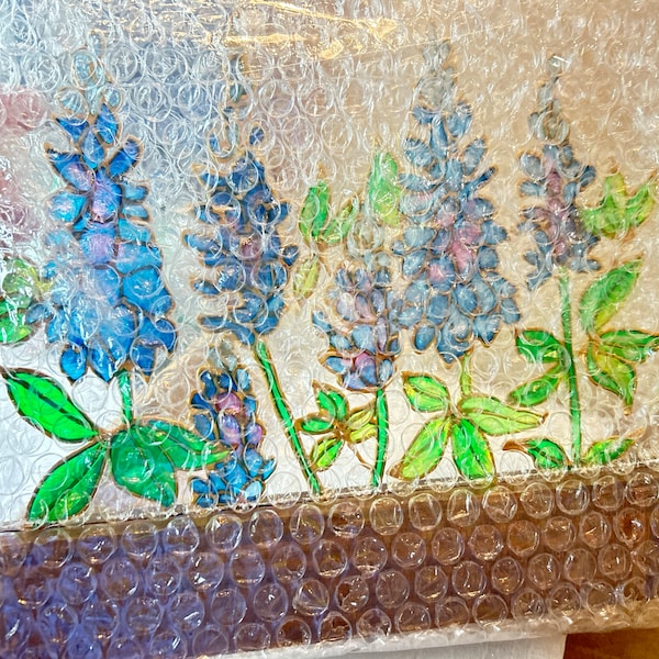 Texas Bluebonnet Suncatcher Window Hanging, Wildflower Stained Glass - Etsy