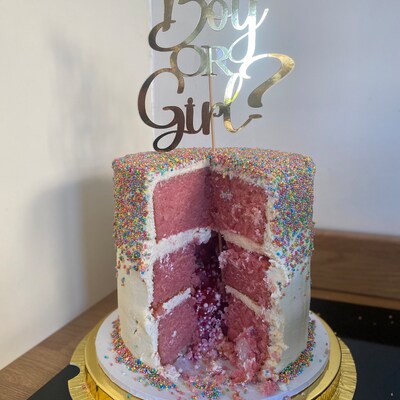 Boy or Girl Cake Topper / Gender Reveal Cake Topper / Baby - Etsy
