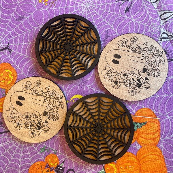 Cute Ghost Halloween Coasters,halloween Gift,unique Gift,halloween ...