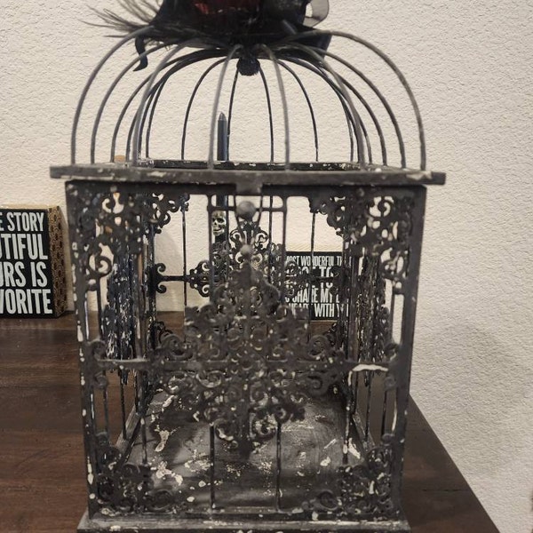 Gothic Card Box Wedding Centerpiece Birdcage for Taxidermy Gothic Home ...