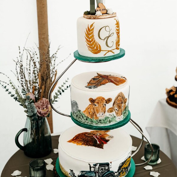 Sunflower Hay Bale Cake Topper Country Wedding Cake Topper Farm Wedding ...