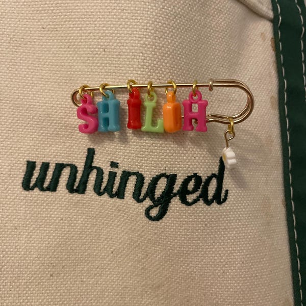 Custom Name Pin, Heavy Duty Gold Safety Pin, Personalized Brooch ...