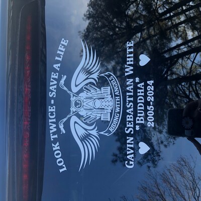 Personalized in Loving Memory Football Vinyl Decal Window Decal Car ...