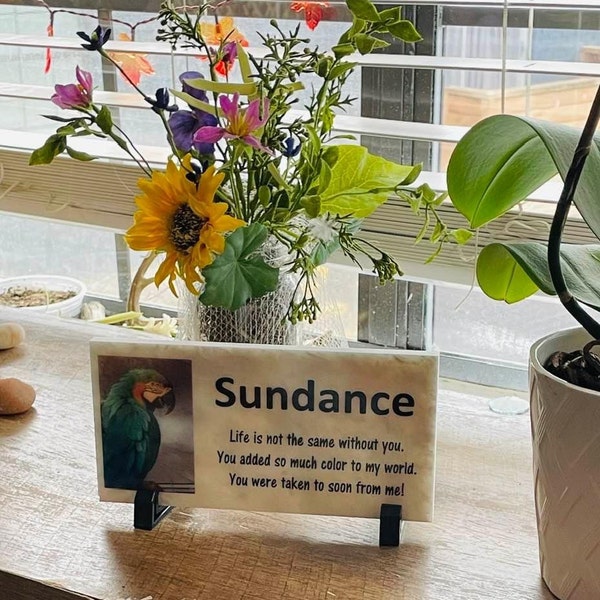 Bird Memorial Stone With Photo - Personalized Memorial Stone - Pet Loss ...