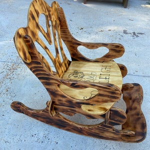 Kids Rocking Chair CNC File for Wooden Furniture, Laser Cut Wooden File ...