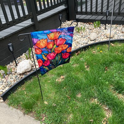 Welcome Spring Flag, Blue Pickup Truck Garden Flag, Spring Floral ...