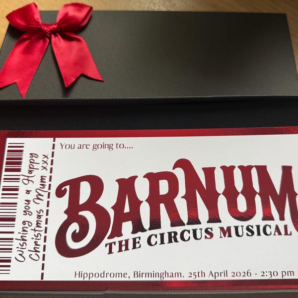 Personalised Foiled Theatre Ticket Present, Musical Keepsake, Custom ...