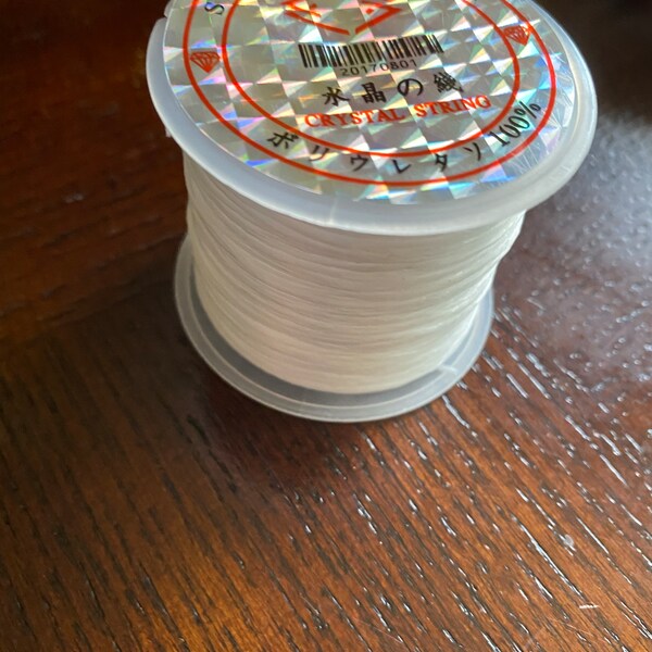 1 Spool - 0.8MM Clear Elastic Cord / Thread 60 Meters Crystal String ...