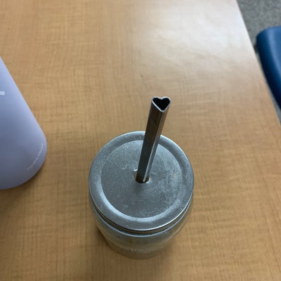 Heart Shape Stainless Steel Metal Drinking Straw One Straw Silver Gift ...