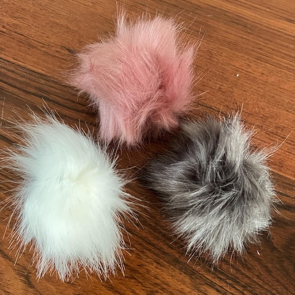 Large Neutral Pom Poms for Crafts Natural Color Tufts for Hats Scarfs ...