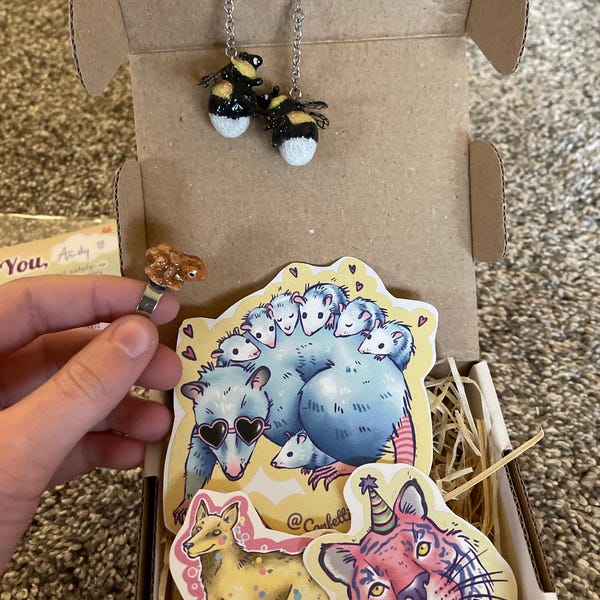 Delicate Space Possum Necklace/ Astronaut Opossum Pendant/ Meme Animal ...