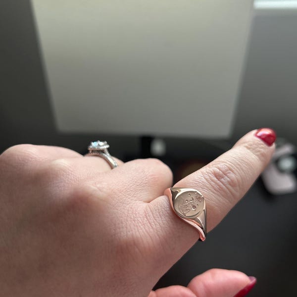 Mickey Mouse Ring Sterling Silver Ring Signet Ring Mickey Ring Engraved ...