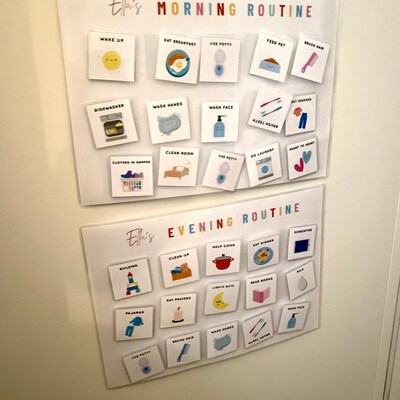 Daily Visual Routine Chart With Cards Morning Afternoon Evening ...