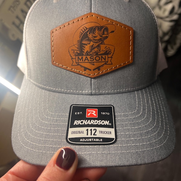 Custom Richardson 112 Laser Engraved Leather Patch Hat- Personalized ...