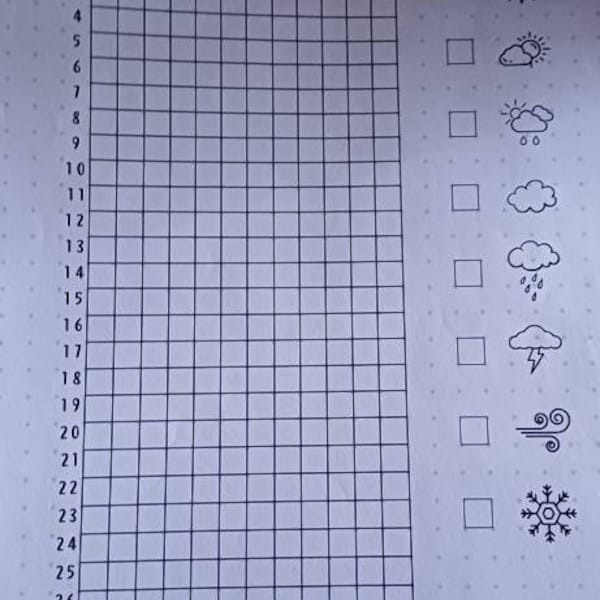 Weather Tracker - PRINTABLE Journal Page - Planner Page - Yearly ...