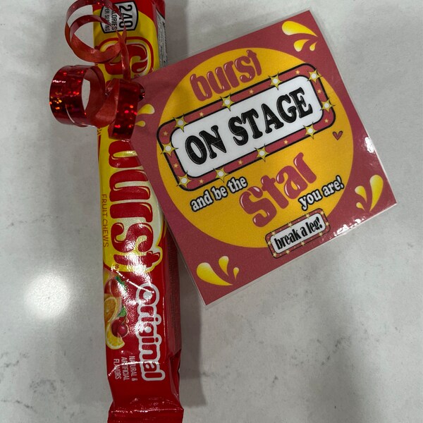 Burst on Stage Treat Tag / Musical Theatre / Theater Gift / Performance ...