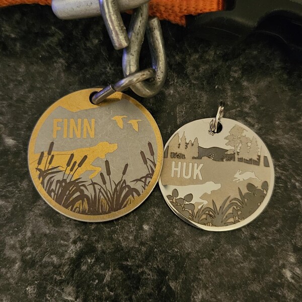 Personalized Dog Tag Engraved With Name and a Whippet Silhouette in a ...