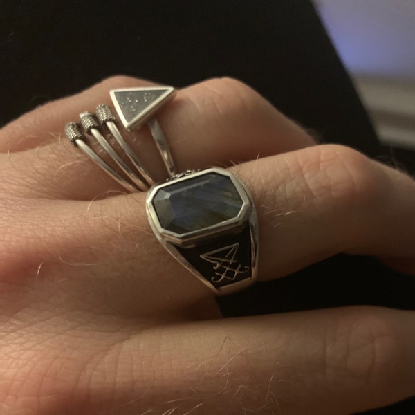Sigil of Lucifer Ring,labadorite Ring,lucifer Series Sterling Silver ...