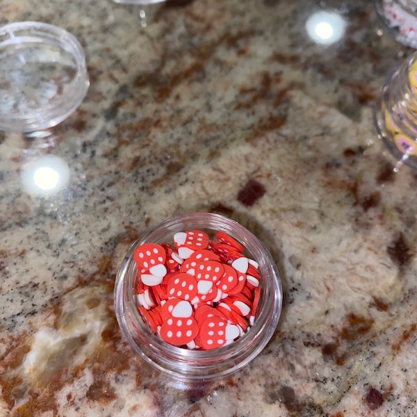 Mushroom Toadstool Polymer Clay Kawaii Fake Sprinkles, Fimo Fake ...