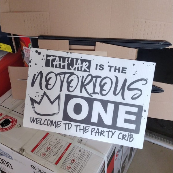 Notorious One Birthday Sign, Notorious One Yard Sign, Notorious One ...
