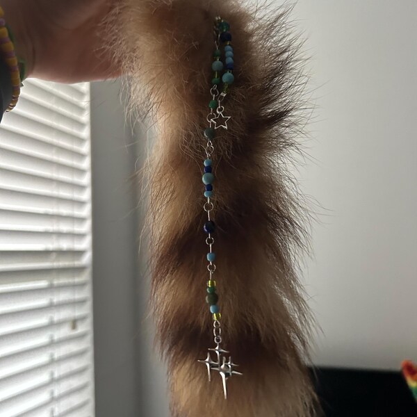 Custom Beaded Tail Keychain for Therians, Furries, Cosplay, Alternative ...