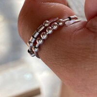 Fidget Ring W Morse Code Initial Ring Anxiety Ring Stainless Steel/sterling Silver Thumb Ring ...