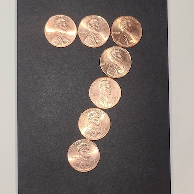 Copper Coin 7 Year Anniversary Gift Framed 7 Configuration - Etsy