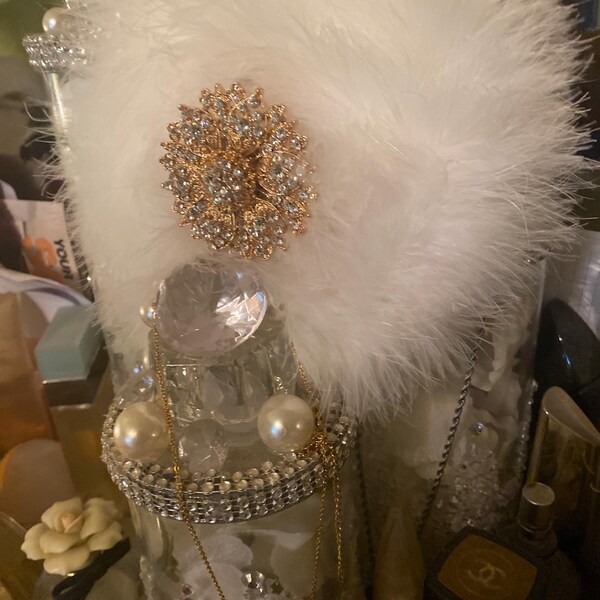 Powder Puff Body Dusting Powder Puff off White Fur Puff With Pink Down ...