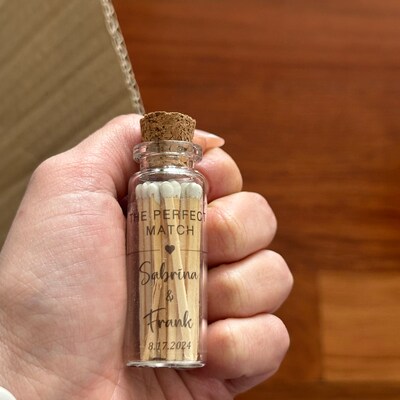 Wedding Matches, the Perfect Match, Glass Bottle, Custom Label, Wedding ...