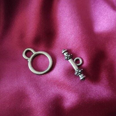 Large Toggle Clasp Closure, Antiqued Oxidized Silver Clasp, Necklace ...