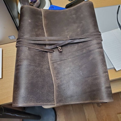 A4 Large Classic Brown Leather Bound Journal, Leather Notebook, Custom ...