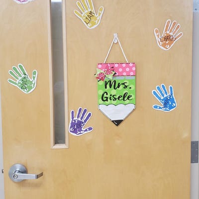 SCHOOL BUS Teacher SIGN Back to School Class Classroom Room Door Plaque ...